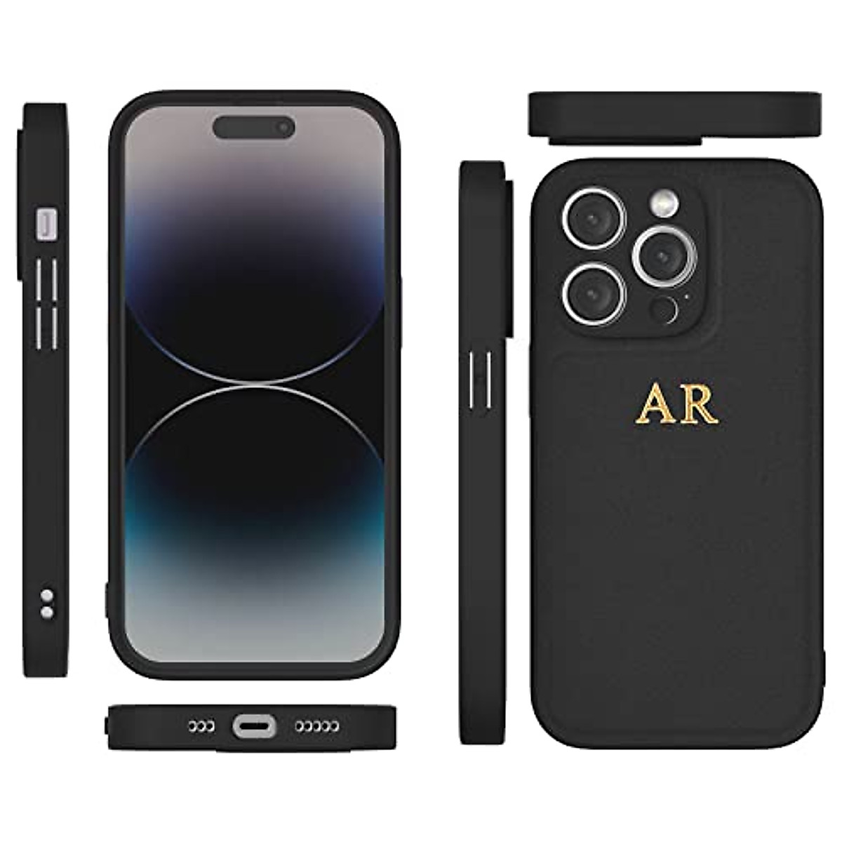 Personalised Initials Leather Phone Case for iPhone 14 13 12 11 Pro Max X XS XR SE 2020 Mini Custom Handmade Phone case Premium Leather Phone Cover