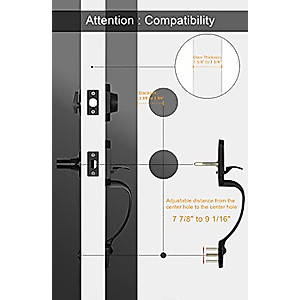 goldenwarm Black Front Door Handle, Entry Door Handle and Reversible Handle Lever, Single Cylinder Front Door Handle Only, Matte Black Front Door Entry Handleset, Entry Way Door Handle