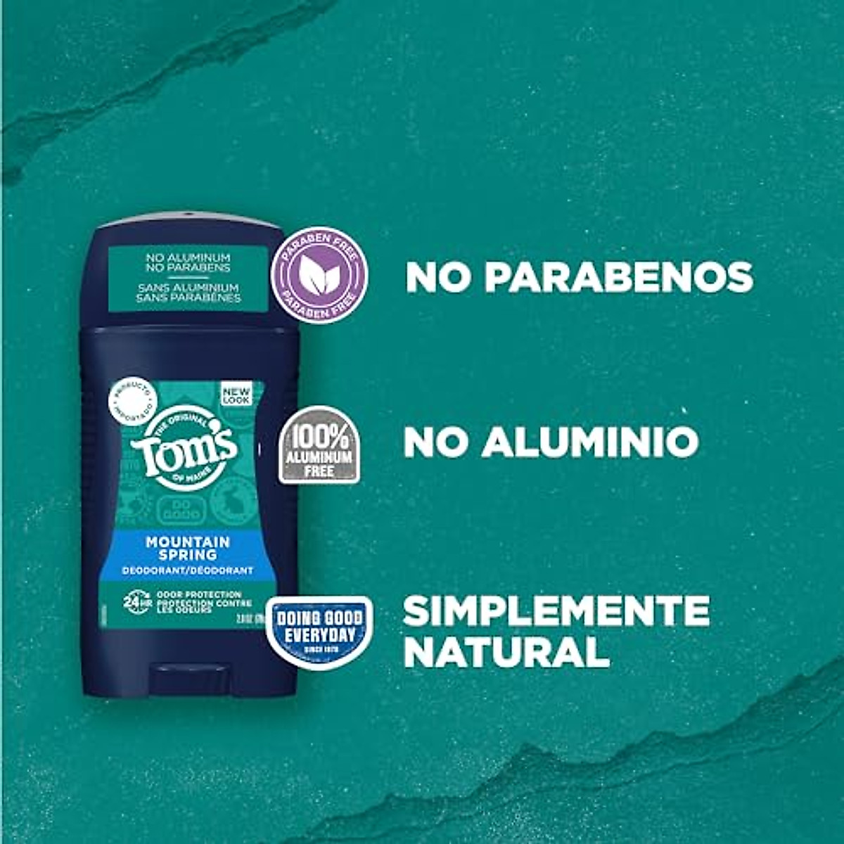 Tom's of Maine Long-Lasting Aluminum-Free Natural Deodorant for Men, Mountain Spring, 2.8 oz. (Packaging May Vary)