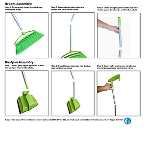 PortoTrash Broom and Dustpan Set for Home, Angled Broom and Upright Dustpan with Extendable Poles, Long Handle Broom and Dustpan Set for Kitchen, Portable Dustpan Combo for Sweeping RV