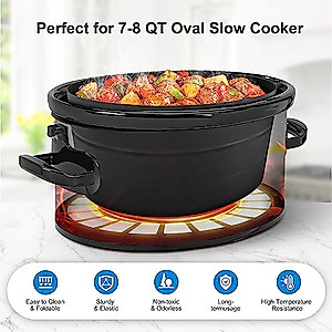 Silicone Crock Pot Liner, Reusable Slow Cooker Liner, Suitable For Microwave, Oven, 7-8 Quart Oval Slow Cooker Crock Pot (Black)