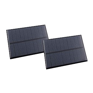 Treedix 2pcs 5V 250mA Polysilicon Solar Panel Glue Solar Cell Battery Charger DIY Solar Product Mini Small Solar Panel Module Kit Polycrystalline Silicon Encapsulated in Waterproof Resin (250mA)