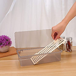 Cabilock Kitchen Chopsticks Drain Storage Box Flatware Tray with Lid Chopsticks Storage Holder Cutlery Utensil Storage Container Kitchen Supply (Gray)