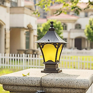 SANBDDLYY E27 Exterior Pillar Lamp Courtyard Lawn Villa Gate Fence Column Lamp Die-cast Aluminum Waterproof Outdoor Post Light House Porch Patio Outside Deck Walkway Driveway Streetlight
