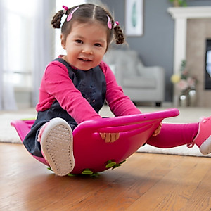 Fat Brain Toys Teeter Popper, Indoor Toddler Sensory Toys for Ages 3 and Up, Pink
