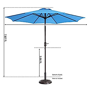Pure Garden 741227ETJ Patio Umbrella, Blue