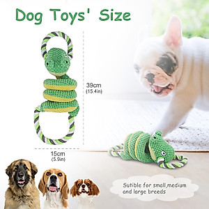 PIANG GOUER Squeaky Dog Toys,Durable Tough Dog Toys,Stuffed Animal Dog Chew Toy with Durable Soft Fabric,Interactive Rope Dog Toys for Small, Middle and Large Dogs Plush Dog Toys,Crocodiles