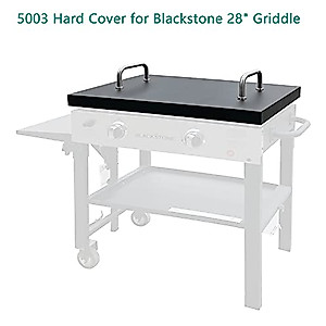 EasiBBQ 5003 Hard Cover for Blackstone 28" Griddle, and 1529 Heavy Duty Grill Cover for Blackstone 28" Griddle, Black