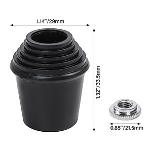 BQLZR Bass Drum Threaded Rubber Feet 1.32x1.14 Inch Black with Metal Washer Pack of 4