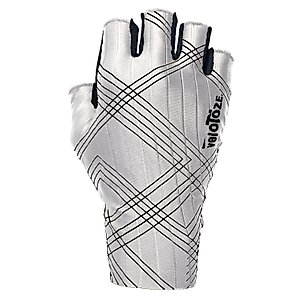 veloToze Aero Cycling Gloves Gel Padded Palm for Comfort - Aero Fabric Reduces Drag - Gloves for Men and Women’s Bike Racing (White, Large)
