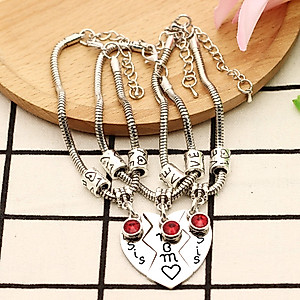 KENYG Mothers Day Christmas 3PCS Set Big Sis Mom Lil Sis Silver Bracelets Bangles For Mother Daughter