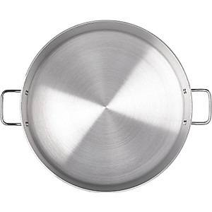 Soro Essentials- 40 qt. Heavy Weight Aluminum Brazier 6 mm Thickness- Brazier with Riveted Handles Perfect for Roasting Sauteing Searing and Pan Frying