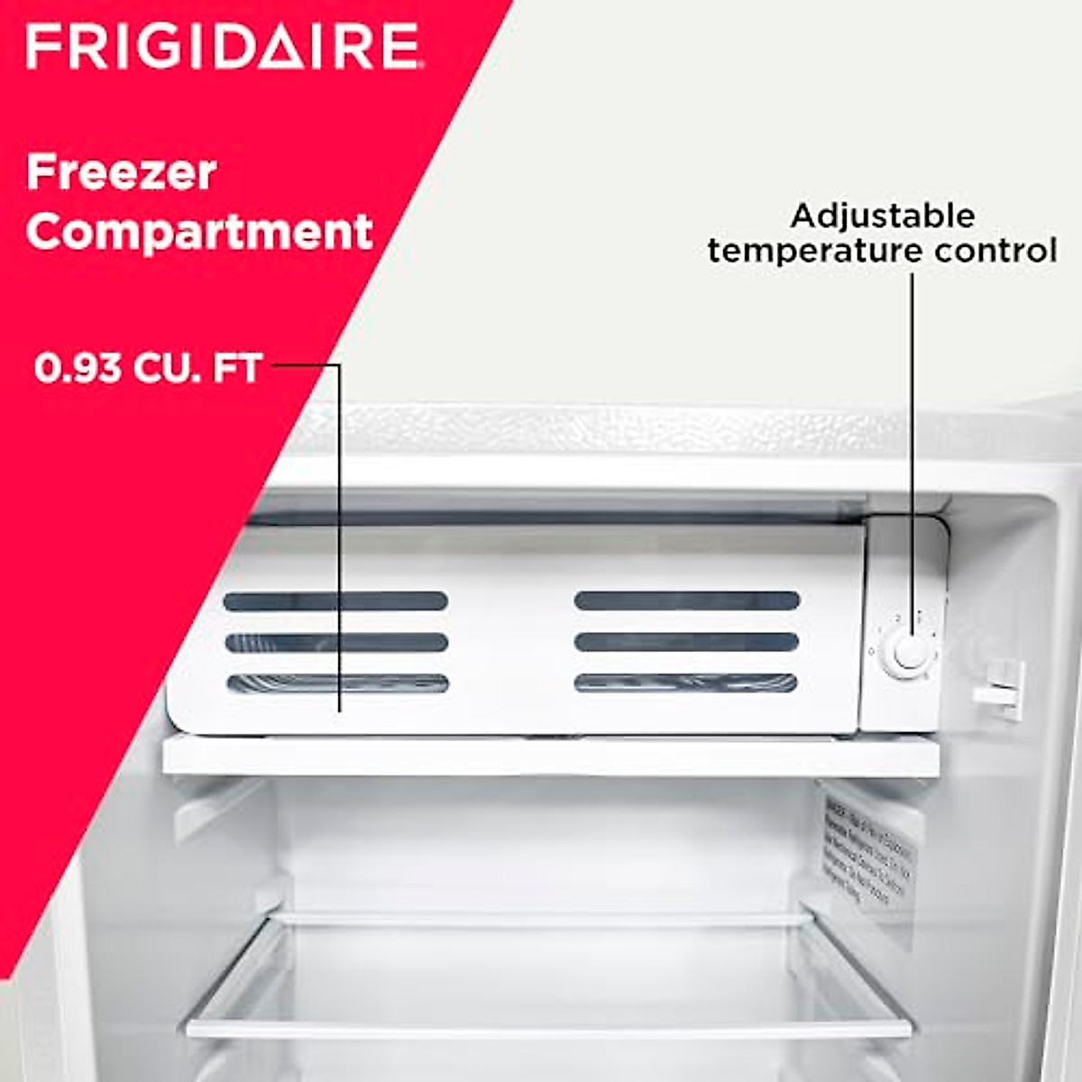 Frigidaire Retro Compact Fridge with Chiller, 3.2 cu ft Countertop Fridge with Built-In Bottle Opener, Compact Refrigerator for Office, Bedroom, Dorm Room or Cabin - 16.5" D x 19" W x 31" H (White)