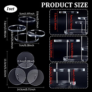 FINGERINSPIRE Round Acrylic Finger Ring Riser Clear 3 Tier Jewelry Display Stands for Rings Bracelets Watches Small Cupcake Stand Display Rack for Action Figures, Collectibles, Gem, Crystals, Rocks