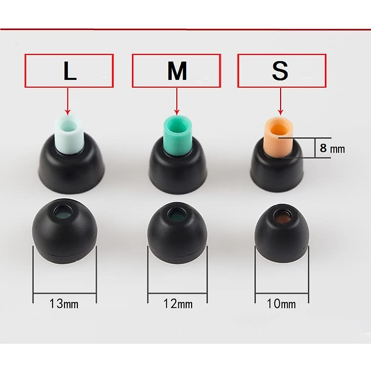 JNSA Silicone Ear Tips Replacement for Sony XBA MDR WF Earphones, Compatible with WF-1000XM5,1000XM4,1000XM3 Earbuds Tips Eartips Ear Caps, Fit in case, M Size 6 Pairs,Silicone Black/Medium