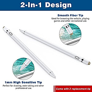 TiMOVO Stylus Pen for iPad, Apple Pencil for iPad 10/9/8/7/6th Generation,2022 iPad Pro 12.9/11,iPad Air 5/4/3,Mini 6/5 Precise Writing/Drawing, Palm Rejection Apple Pen for Touch Screen, White