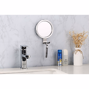Ettori Shower Mirror Fogless for Shaving with Razor Holder, Powerful Lock Suction Fogless Mirror for Shower