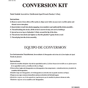 Matte Black Bathtub Drain Conversion Kit Assembly, Lift and Turn Tub Drain Kit, Brass Construction Easy Installation