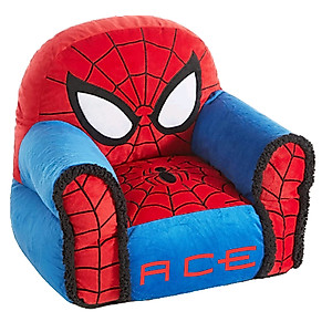 Customized Spider Sherpa Lined Kids Chair| Man| Superhero Spidey Plush Memory Foam Chair| Personalize with Name