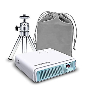 Outdoor Ultra Portable Pico Projector EZCast Beam J4a | WiFi Bluetooth Projector, Android 10, Supports Netflix, Battery for 4 hrs on a Playtime, DLP, 300 ANSI, 100" Displays, Compatible w/ HDMI, USB