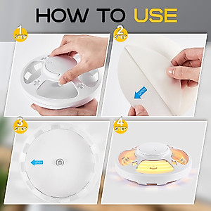 Kittmip 4 Pcs Flea Traps with 8 Sticky Discs for Inside Your Home Bug Killer Safe Flea Light Trap Safe to Pets Mosquito Trap Gnat Traps for UV Night Light Bug Catcher Attractant(White)
