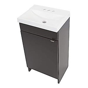 Spring Mill Cabinets Merton Bathroom Vanity with Sink, 17" W x 12.75" D x 34.63" H, Ebony Oak