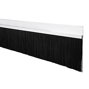 uxcell Door Brush Bottom Sweep h-Shape Aluminum Alloy Holder with 3.2-inch Black Nylon Brush, 1000mm x 108mm(Approx 39.37-inch x 4.25-inch)