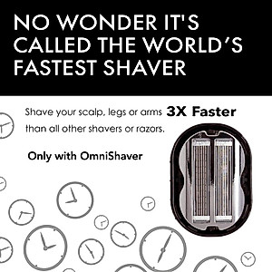 Premium OmniShaver Special - Free Hot Water Tong! Fastest Way to Shave Head, Legs, Arms, Body | an Alternative to Disposable Shaving Razors Self Cleans & Strops During Use