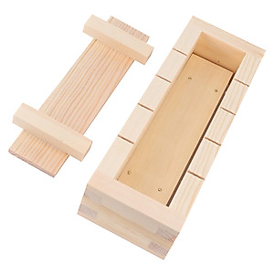 DOITOOL Sushi Making Kit, Rectangular Wooden Sushi Press Mold, Sushi Maker Wooden Musubi Maker Press at Home or Kitchen