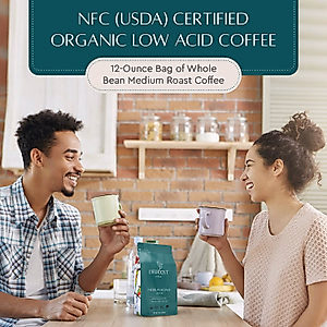 Lifeboost Coffee Organic Coffee Beans Medium Roast - Low Acid Single Origin Non-GMO Organic Whole Bean Coffee - Third Party Tested For Mycotoxins & Pesticides - 12 Ounces