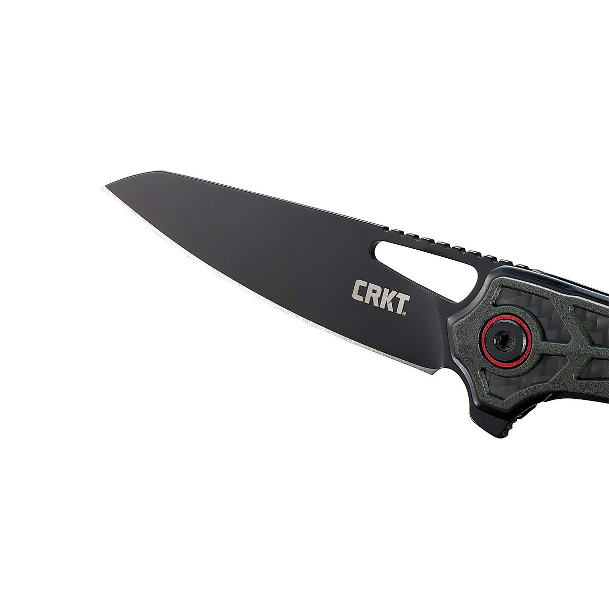COLUMBIA RIVER KNIFE & TOOL Thero EDC Folding Pocket Knife: Everyday Carry Folder, Plain Edge, Sheepsfoot Blade with Black Oxide Finish, Flipper, Glass Reinforced Nylon and Carbon Fiber Handle 6290