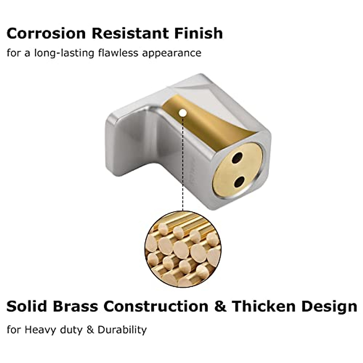 PARLOS Brass Single Robe & Tower Hook for Bathroom and Kitchen, Brushed Nickel, Doris 2102102