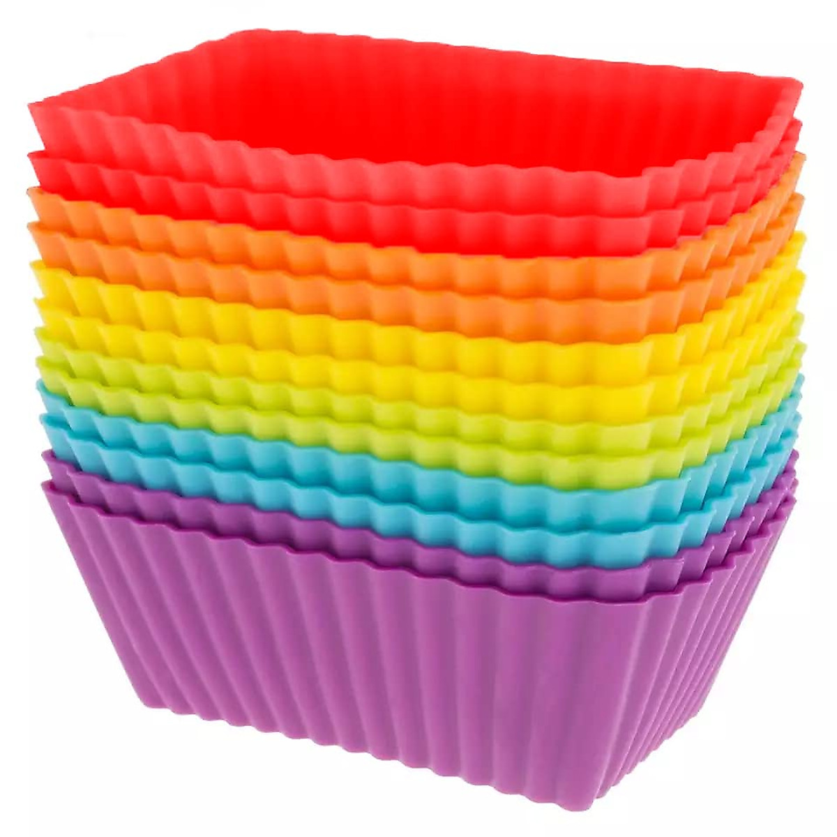 RMADA Silicone Rectangular Reusable Baking Cups Nonstick Liners