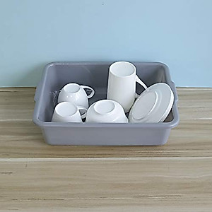 Bringer 4-Pack Gray Commercial Bus Tubs, 8 L Small Plastic Bus Box