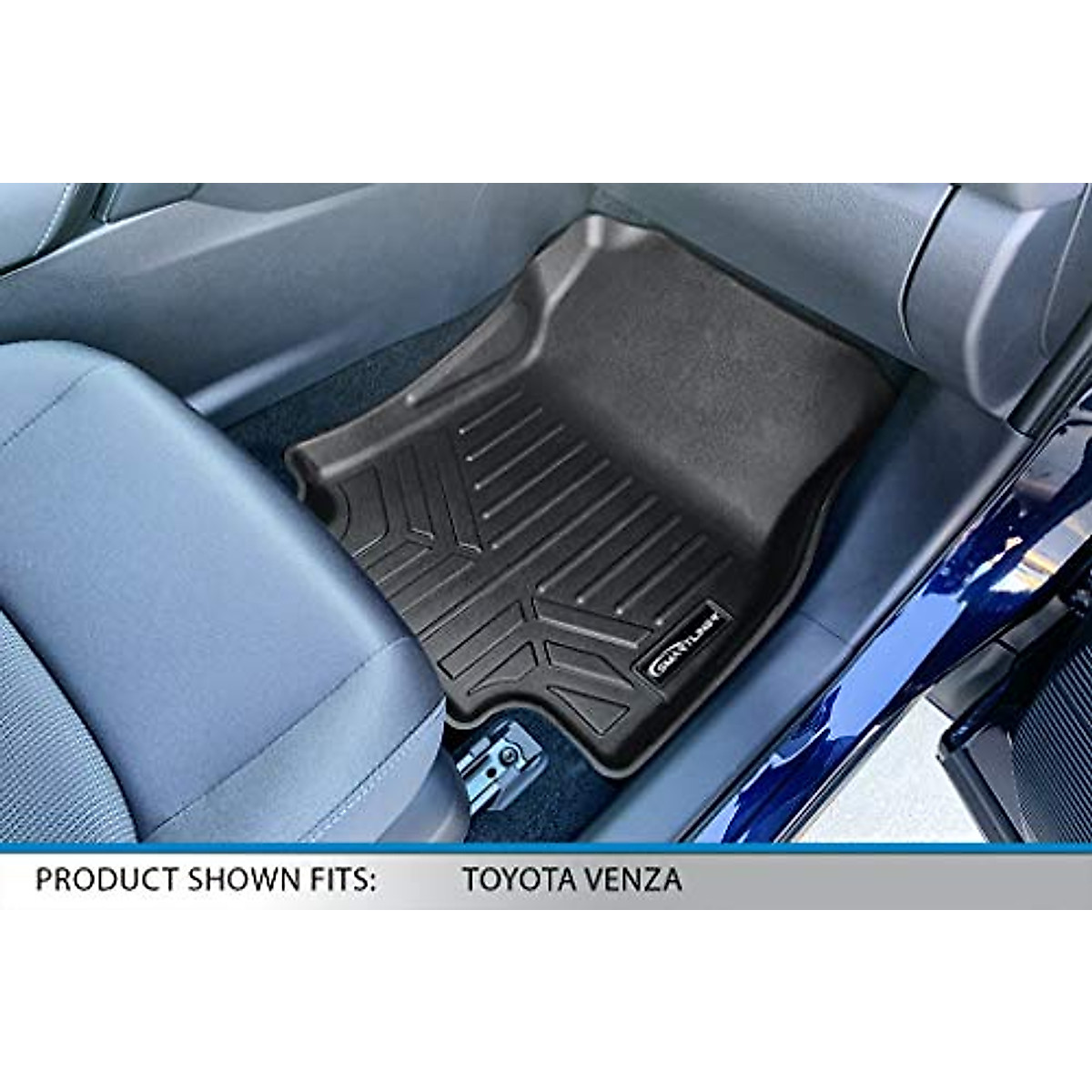 SMARTLINER Custom Fit All Weather Black 2 Row Floor Mat Liners and Cargo Liner Set Compatible with 2021-2023 Toyota Venza
