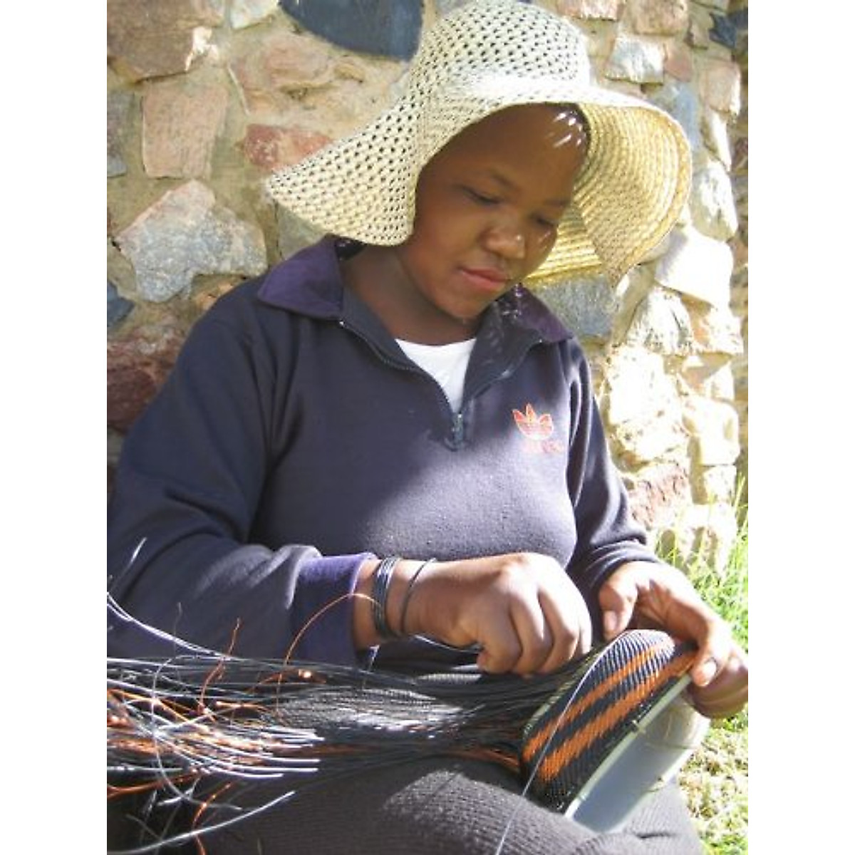 Fair Trade Zulu African Wire Triangular Bowl Papaya, Approximately 4.5" Across, WB05T.PY.28387