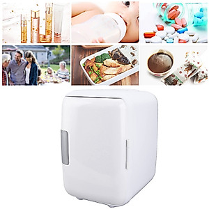 Yosoo Small Refrigerator Cooler, Mini Fridge for Skincare Cosmetic Foods Medications Drinks with 4 Liter 6 Can Capacity Compact Refrigerators Refrigerators, Freezers Ice Makers (White)