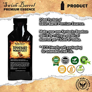 Thousand Oaks Barrel Co. Tennesse Bourbon Whiskey Flavor Essence - Single Pack 20ml (0.65oz) Liquor Essence Refill for Barrel Aging Whiskey Making Kit, Cocktails Mixers - Moonshine Flavoring Supplies