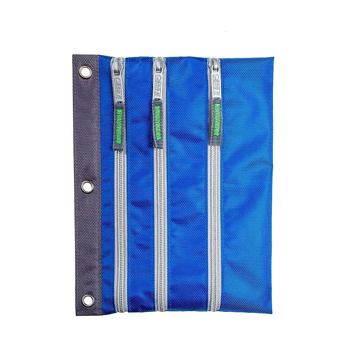 Case it 3-Zipper Pencil Case - Multiple Colors (Blue)
