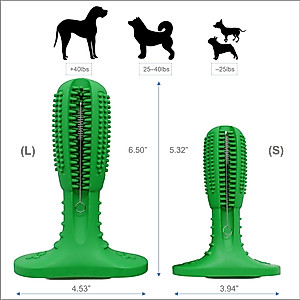 Dog Toothbrush Chew Toy (Patented) for Aggressive Chewers (for Medium and Large Sized Dogs), Dog Teeth Stick, Dog Teeth Cleaning Toy, Toys for Dogs, Green