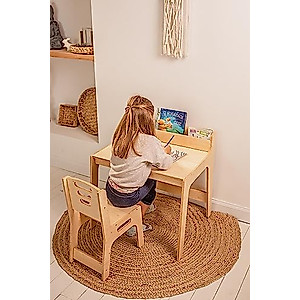 WOOD&ROOM Table with Chair for Children Room, Table for Learnig, Sturdy Table with Chair for Kids, Montessori Table, Art Table with Chair