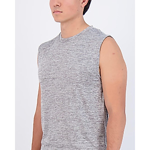 Real Essentials Men's Dry Fit Jersey Sleeveless Tank Top Muscle Yoga Active Men Basketball Beach Gym Workout Running Fitness Athletic Gym Bodybuilding Undershirt Tee T-Shirt, Set 2, XXL, Pack of 5