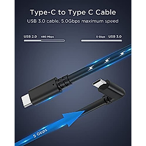 KIWI design Link Cable Accessories Compatible with Quest 2 VR Headset, USB 3.0 PC Game Cable Fast and Stable (10FT C to C)