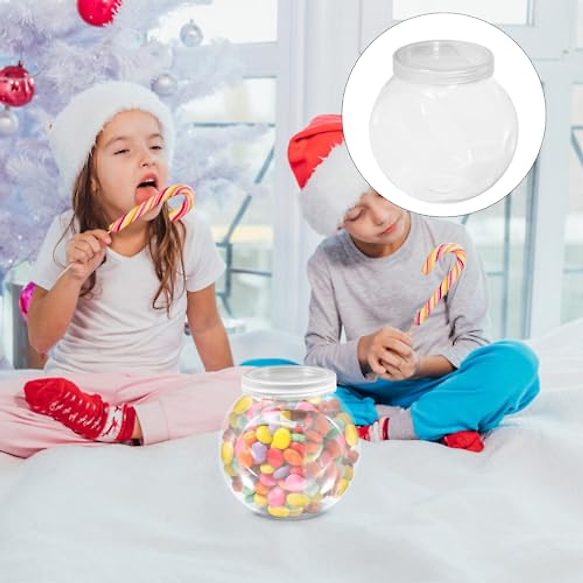 TOVINANNA 3pcs Candy Holder with Lid Small Storage Container Clear Candy Can Household Snack Holders Party Cookie Holder Small Holders Candy Container Storage Holder The Pet With Cover Jar
