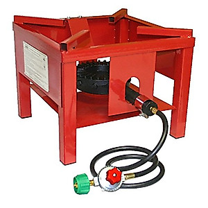 Martin Portable Outdoor Propane Burner Cooker Stand Regulator 4' Hose 65,000 BTU/Hour