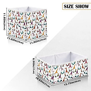 Bolaz Christmas Gnomes Seamless Closet Organizers Storage Cubes Storage Bins Shelf Baskets Containers for Home Kids Room Toys Office,Square