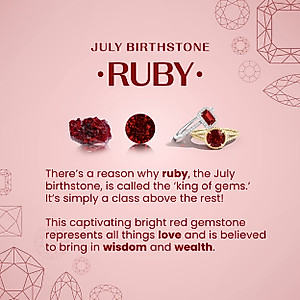 Angara Princess Diana Inspired Natural Ruby Ring for Women with Diamond Halo in 14K White Gold for Wedding, Anniversary, Engagement (Stone Size-5x3mm, Stone wt-0.25, Ring Size-6.5) - July Birthstone