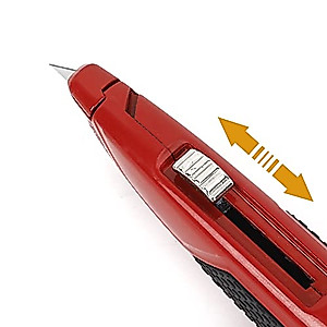 Hyper Tough RETRACTABLE UTILITY KNIFE + 5-BLADES STEEL BODY 3-POSITION NON-SLIP GRIP