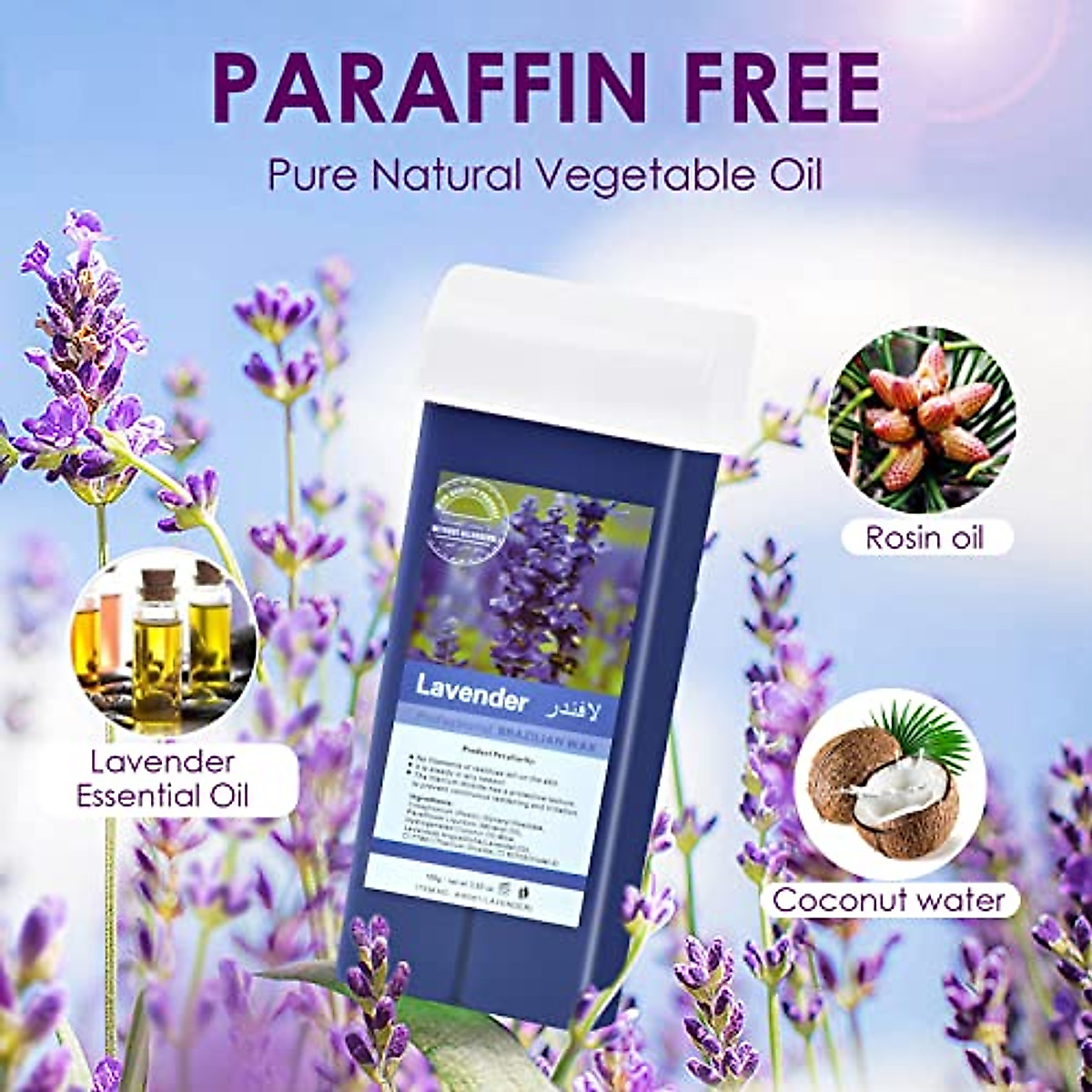 Xaninp Roll on Wax,Wax Cartridge for Hair Removal,Wax Roller Refill for Arms Legs Hands Toes Back Chest Heated Roller Kit 3.52 Ounce (4 pack)