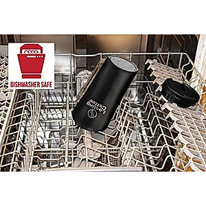 Lasting Coffee Leak Proof Dishwasher Safe Double Wall Vacuum Insulated Stainless Steel Travel Mug, 16 oz (Black)